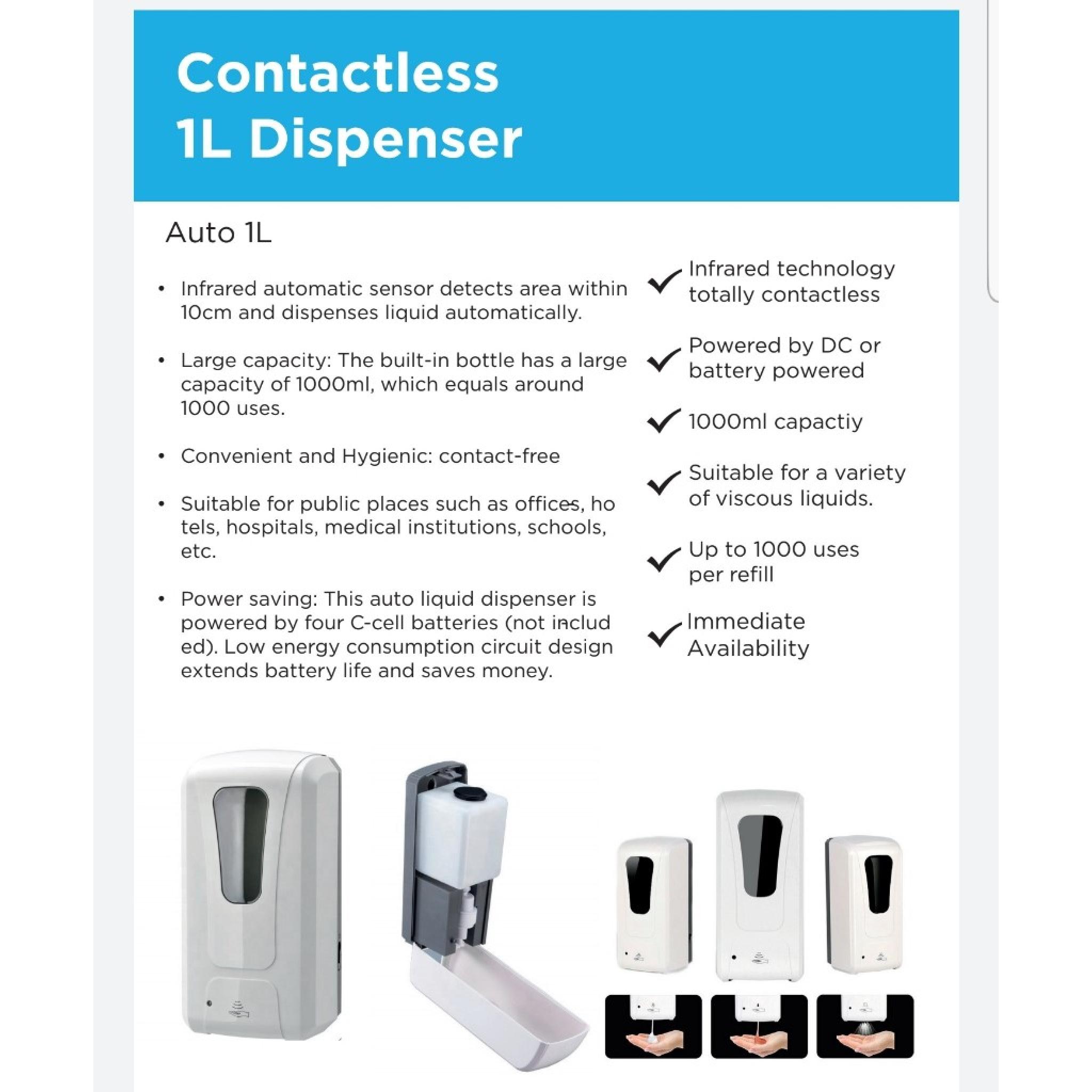 Touchless 1000ml Hand Sanitiser Dispenser